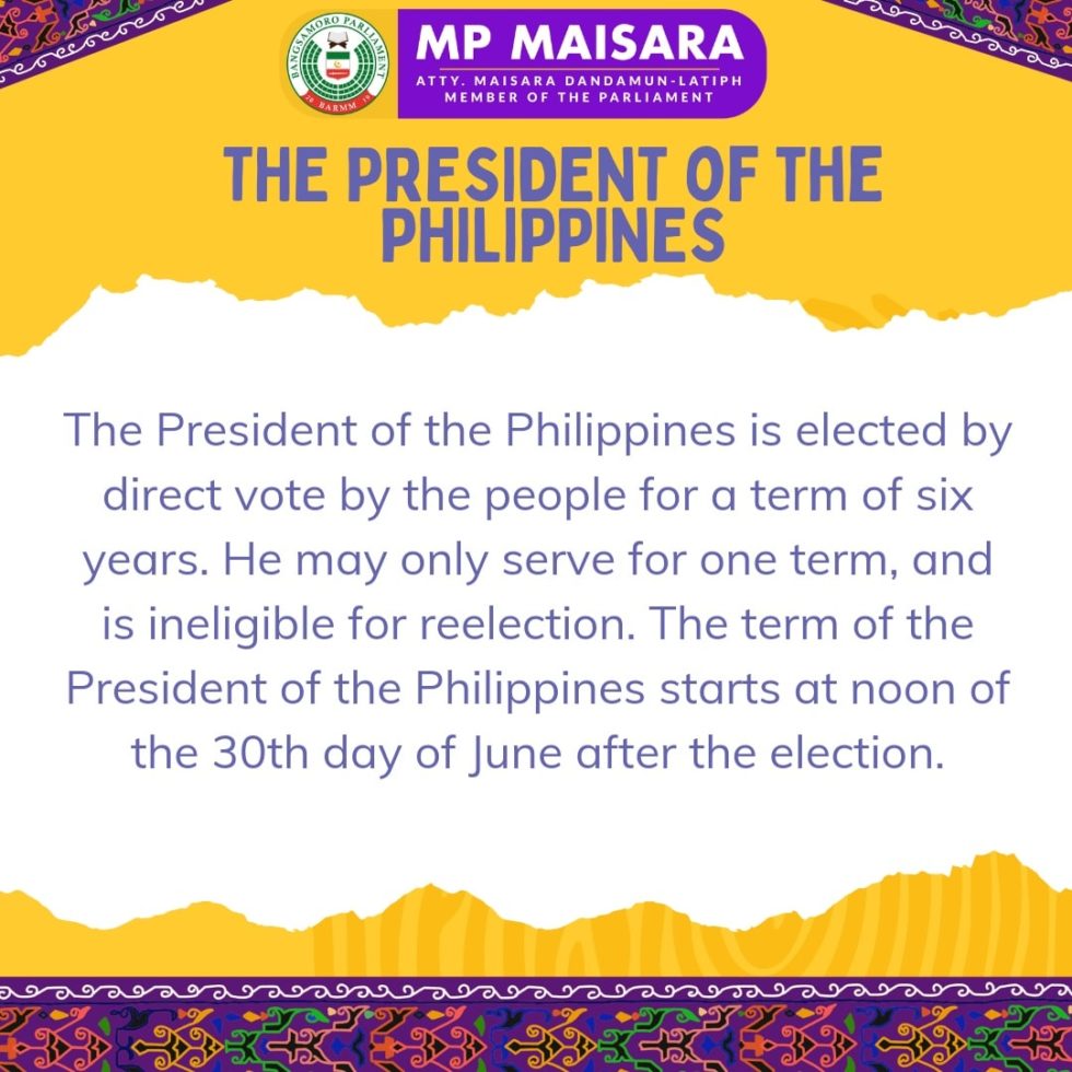 THE PRESIDENT OF THE PHILIPPINES | MP Maisara Dandamun Latiph